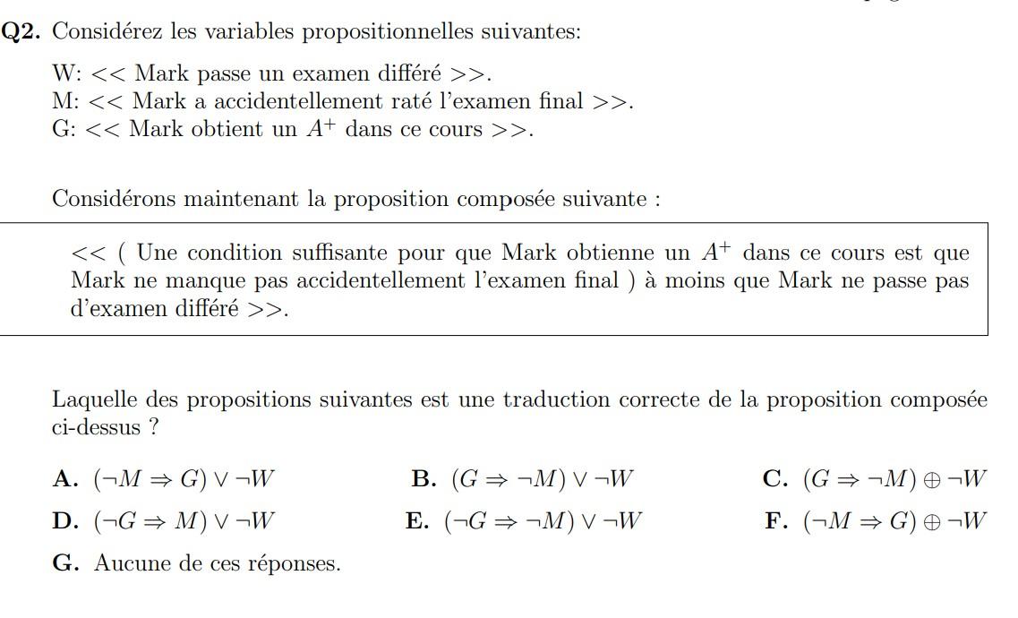 Solved Consider The Following Propositional Variables W 