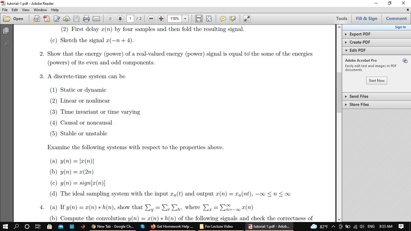 Solved tutorial-1.pdf - Adobe Reader File Edit View Window | Chegg.com