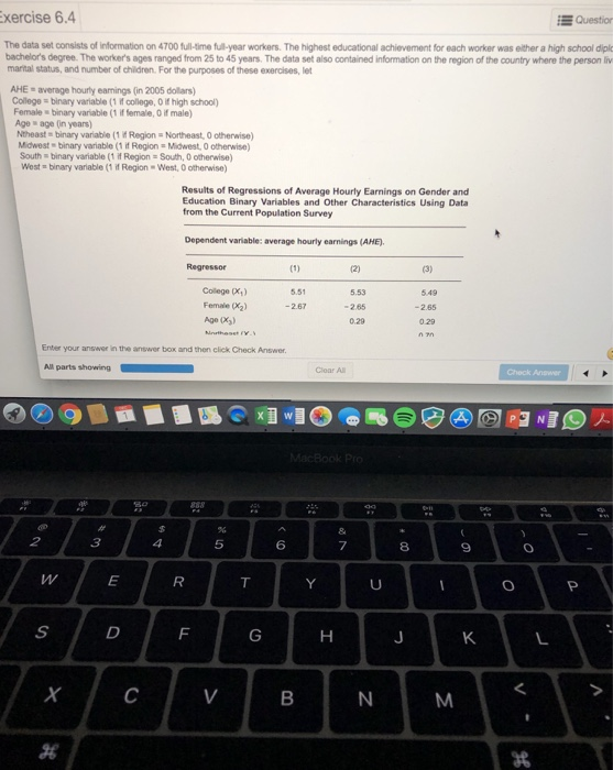 Solved xercise 6.4 Question The data set consists of | Chegg.com