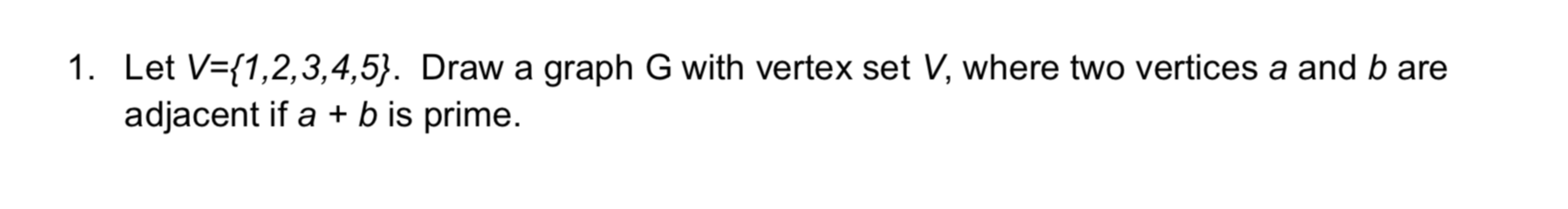 Solved Let V={1,2,3,4,5}. ﻿Draw a graph G ﻿with vertex set | Chegg.com