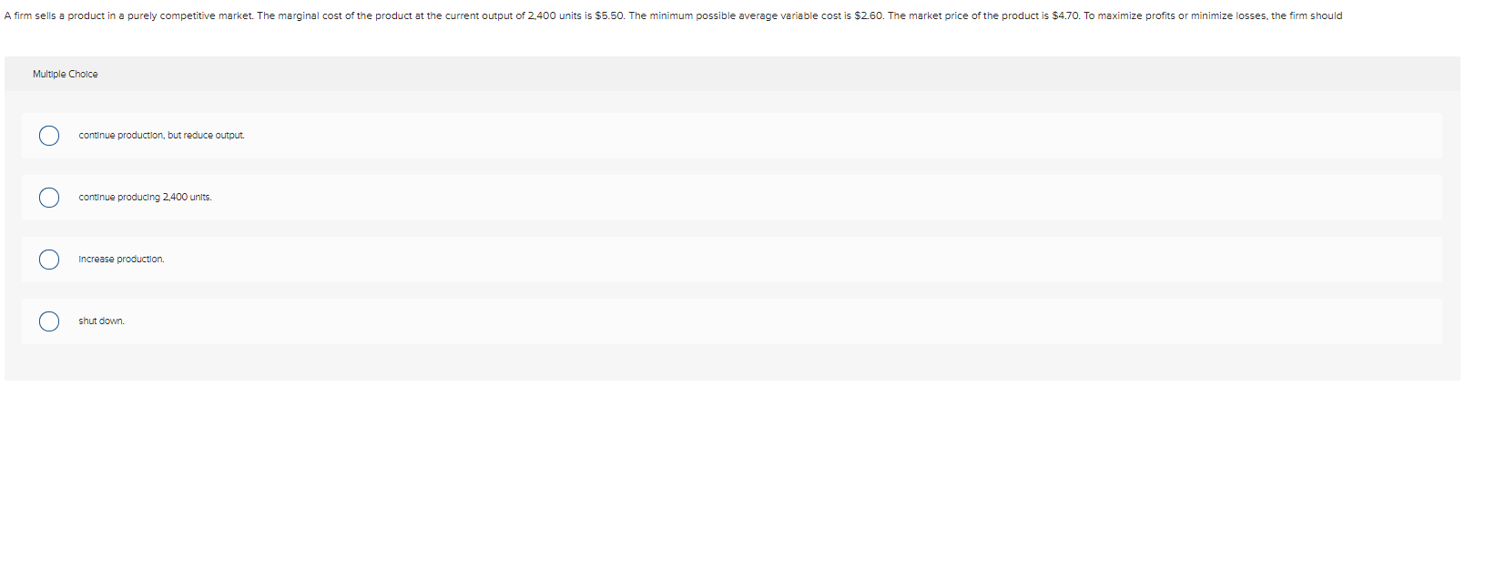 Solved Use the following data to answer the question. Inputs | Chegg.com