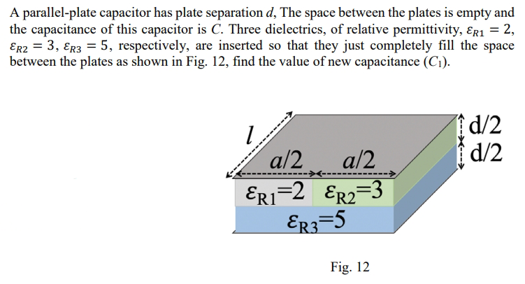 Solved A parallel-plate capacitor has plate separation d, | Chegg.com