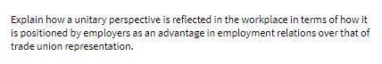 Solved Explain how a unitary perspective is reflected in the | Chegg.com