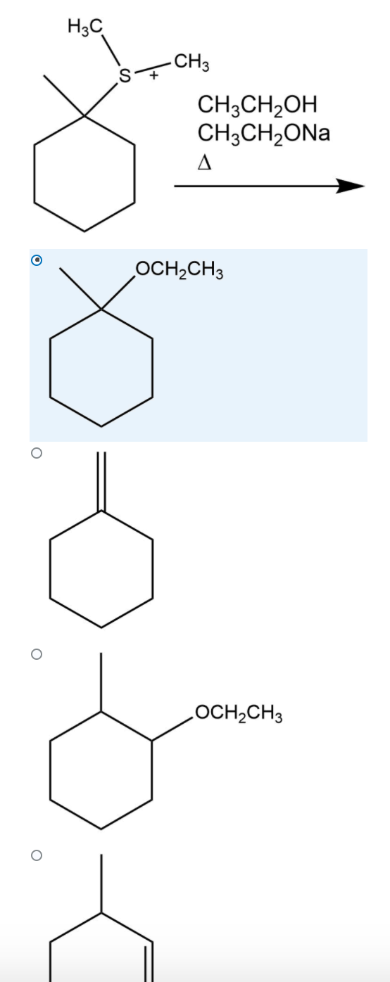 Solved H3C -CH3 CH3CH2OH CH3CH2ONa A OCH2CH3 о LOCH2CH3 O | Chegg.com
