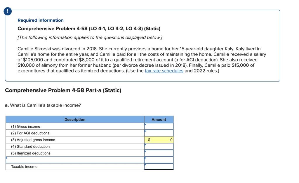 Solved Required information Comprehensive Problem 4-58 (LO | Chegg.com