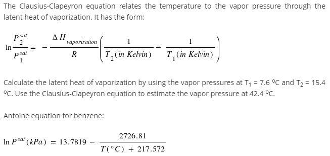 Solved The Clausius-Clapeyron equation relates the | Chegg.com