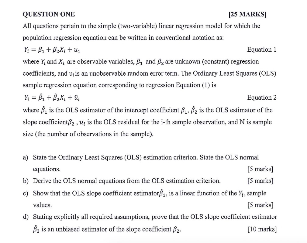 Solved QUESTION ONE [25 MARKS] All questions pertain to the | Chegg.com