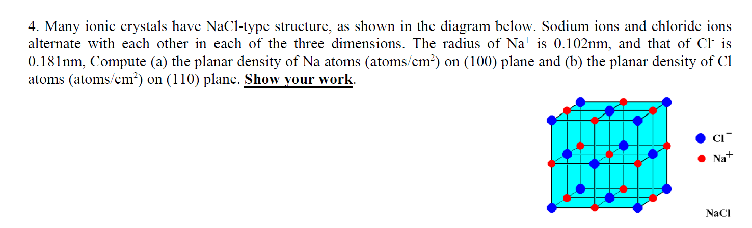 Solved Many ionic crystals have NaCl-type structure, as | Chegg.com