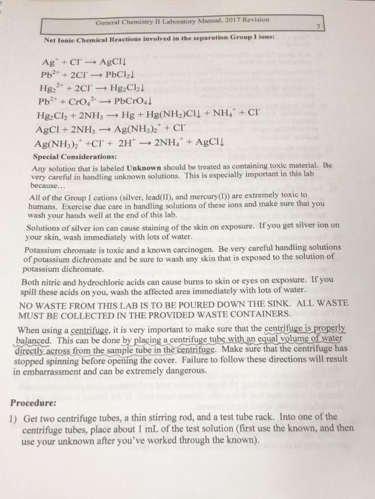 Solved General Chemistry II Laboratory Manual, 2017 Revision | Chegg.com