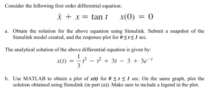 Solved Consider the following first order differential | Chegg.com
