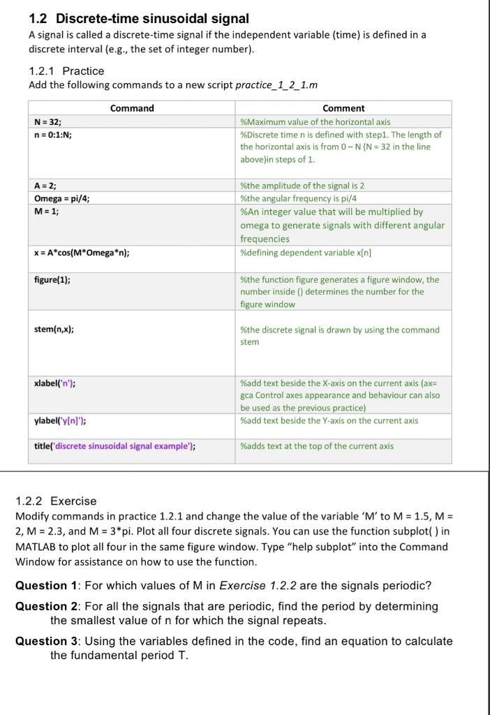 Solved I have been given the following matlab code for a | Chegg.com