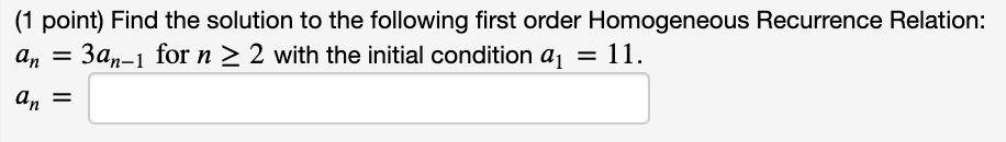 Solved (1 point) Find the solution to the following first | Chegg.com