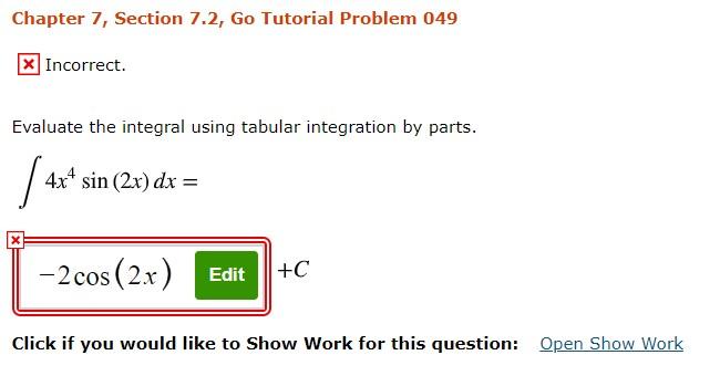 Solved Chapter 7, Section 7.2, Go Tutorial Problem 049 x | Chegg.com