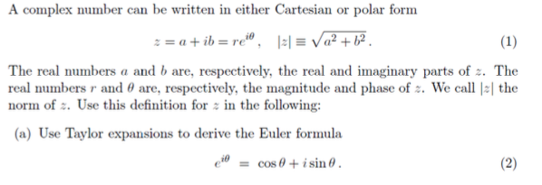 Solved A complex number can be written in either Cartesian | Chegg.com