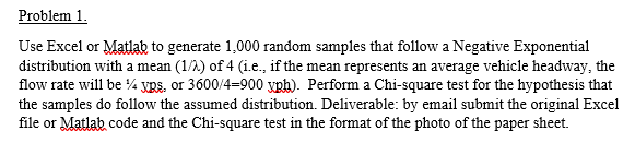 Solved Problem 1. Use Excel or Matlab to generate 1,000 | Chegg.com
