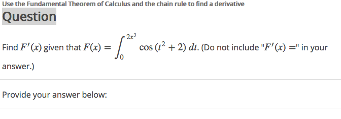 Solved Use the Fundamental Theorem of Calculus and the chain | Chegg.com