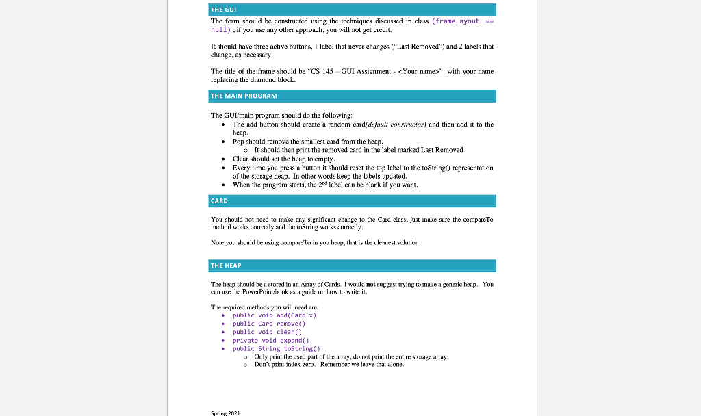Solved CS145 - PROGRAMMING ASSIGNMENT EXTRA CREDIT - CARD | Chegg.com