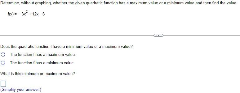 Solved Determine, without graphing, whether the given | Chegg.com