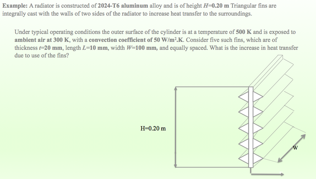 Solved Example: A radiator is constructed of 2024-T6 | Chegg.com