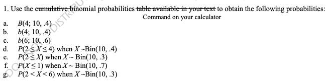 Solved a. 1. Use the 2 tive binomial probabilities table | Chegg.com
