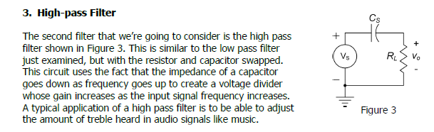 Solved 3. High-pass Filter The second filter that we're | Chegg.com