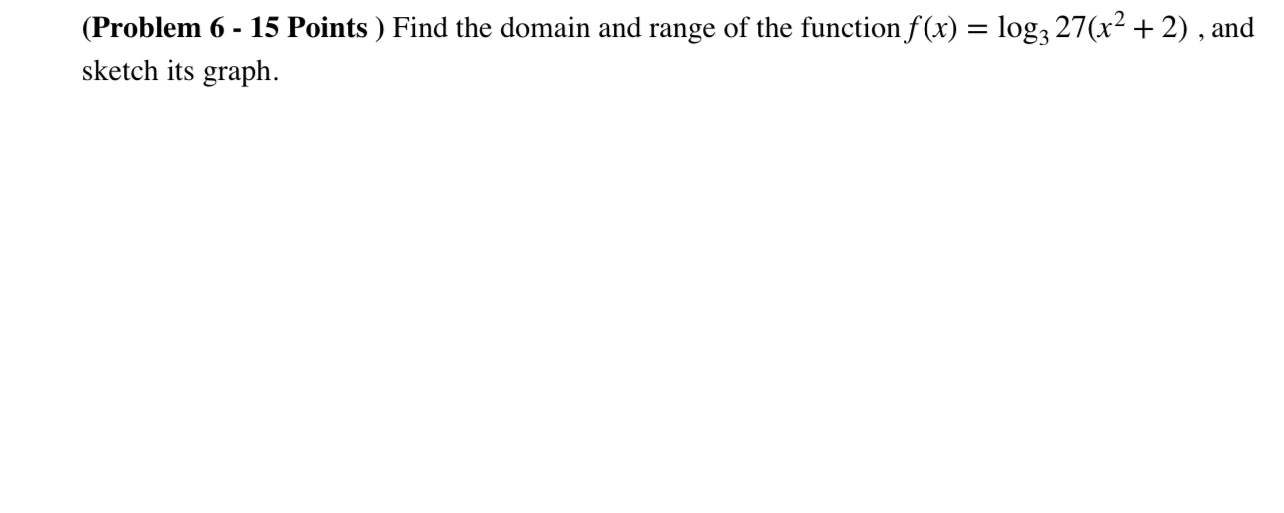 Solved (Problem 6 - 15 Points ) Find the domain and range of | Chegg.com