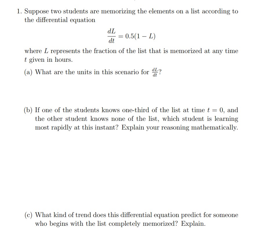 Solved 1. Suppose two students are memorizing the elements | Chegg.com