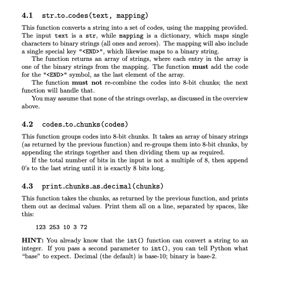 Solved 4.1 str-to-codes (text, mapping) This function | Chegg.com