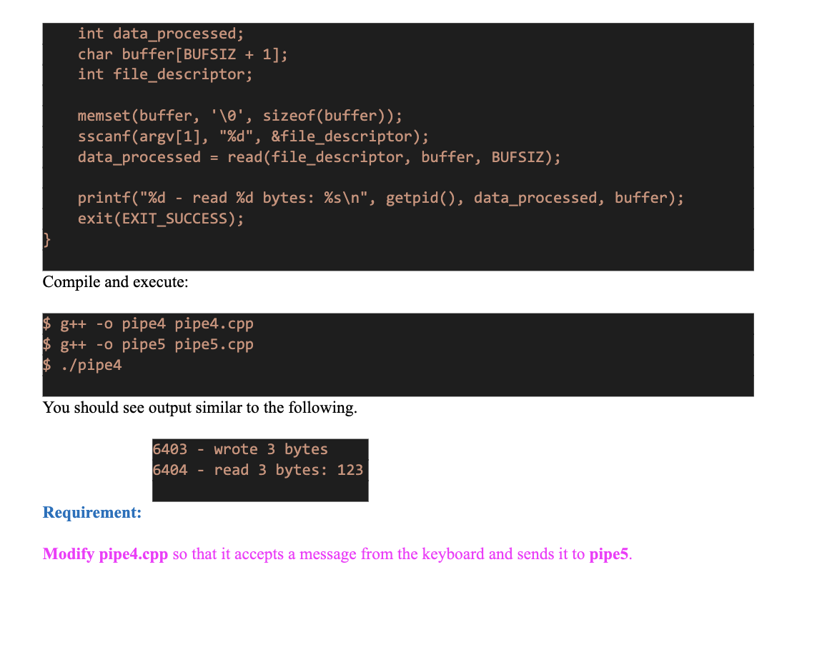 Solved 4. Parent and Child Processes We can use exec() to | Chegg.com