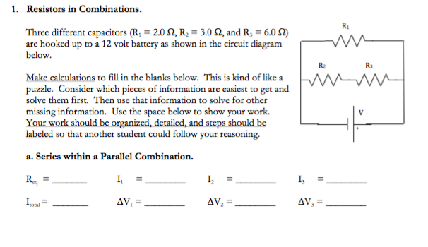 Solved 1. Resistors in Combinations Three different | Chegg.com