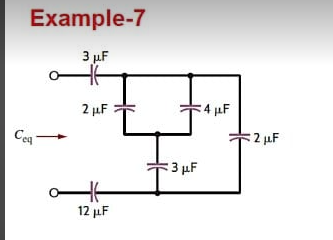 Solved Example-7 3 uF -- 2 F 4 HUF LF Cell 2 LF 3 uF 12 F | Chegg.com