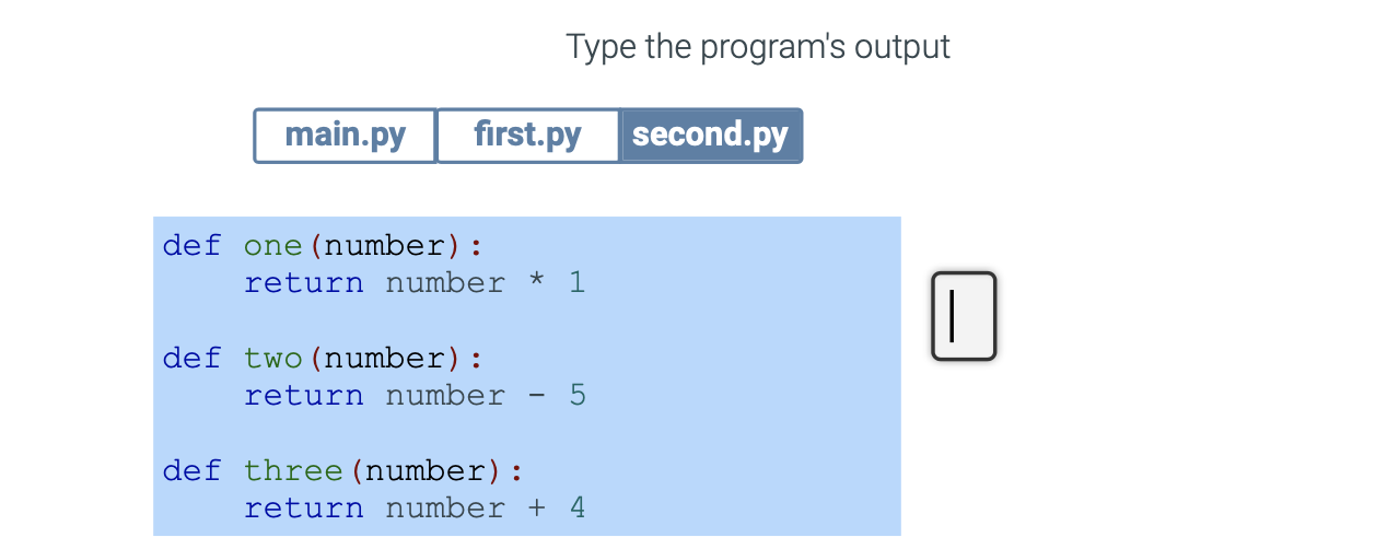 Solved Type The Programs Output Mainpy Firstpy Secondpy 3485