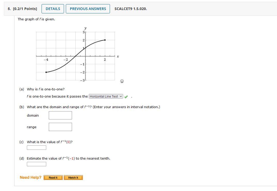 Solved 5. [0.2/1 Points] DETAILS PREVIOUS ANSWERS SCALCET9 | Chegg.com