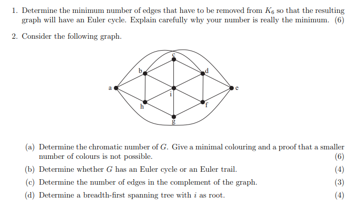 Solved 1. Determine the minimum number of edges that have to | Chegg.com