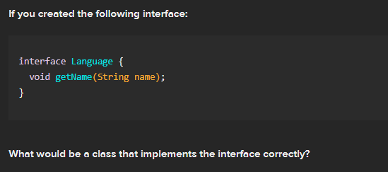 Solved If you created the following interface: interface | Chegg.com