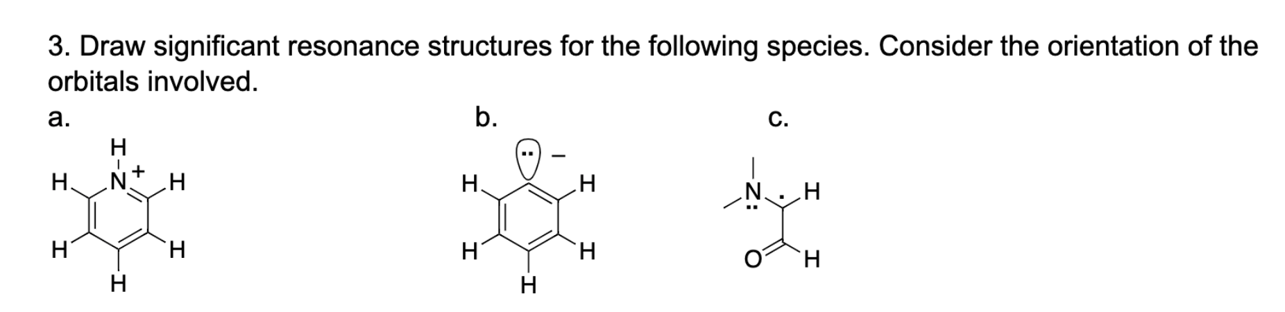 3. Draw significant resonance structures for the | Chegg.com