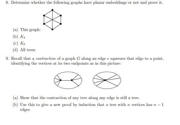 Solved 8. Determine whether the following graphs have planar | Chegg.com