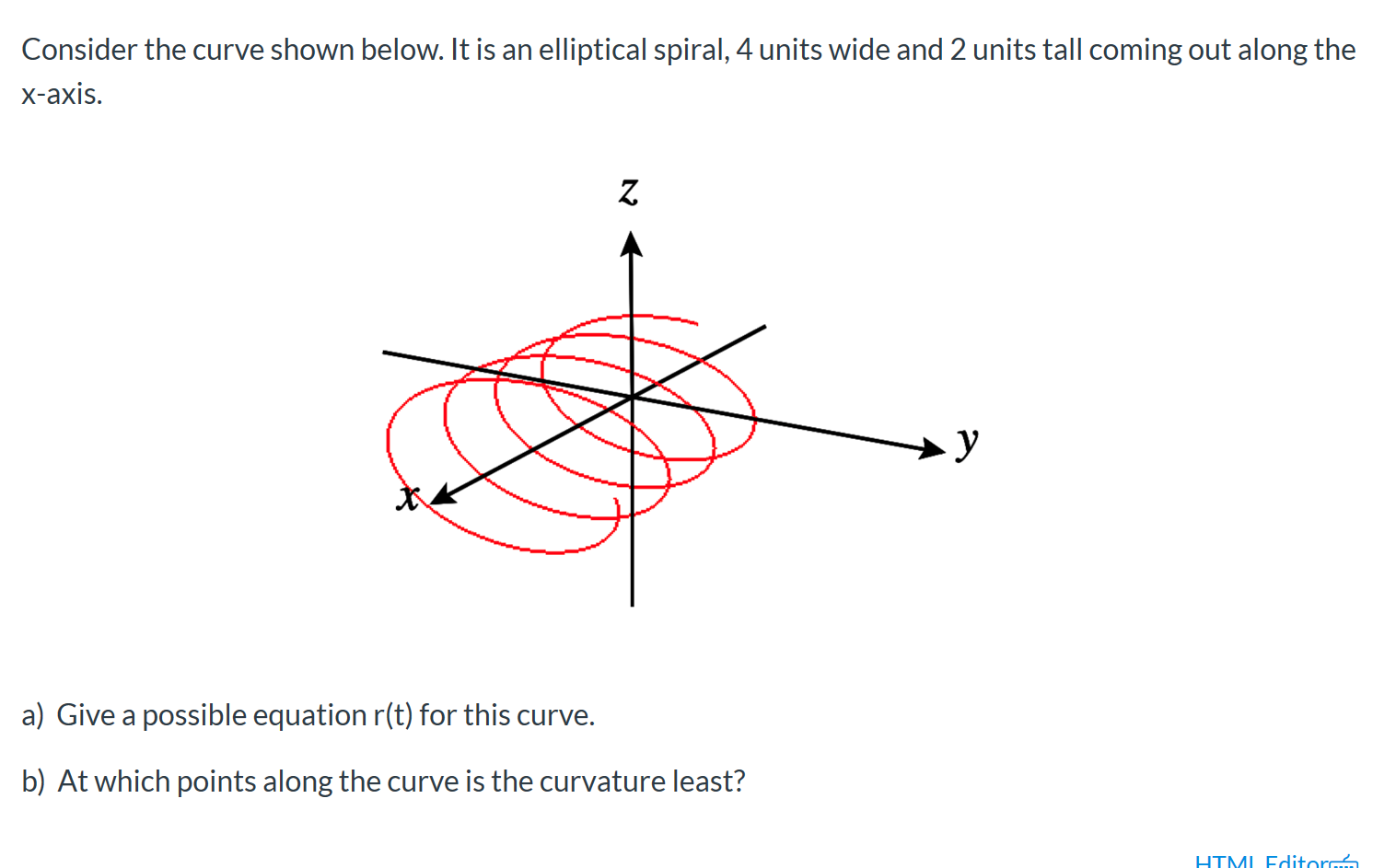 Solved Consider the curve shown below. It is an elliptical | Chegg.com