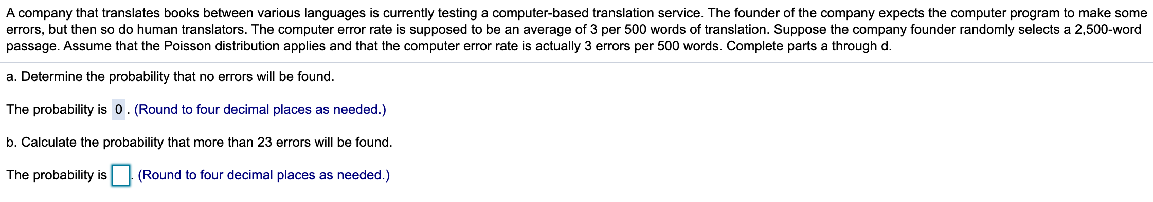 Solved A company that translates books between various | Chegg.com
