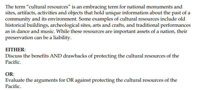 Solved The term "cultural resources” is an embracing term | Chegg.com