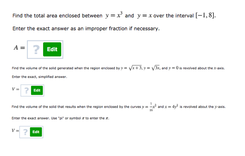 Solved Find the total area enclosed between y = x’ and y = x | Chegg.com