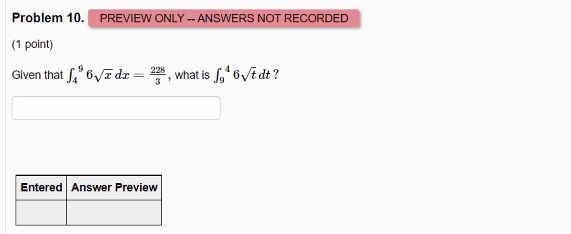 Solved Problem 10. PREVIEW ONLY -- ANSWERS NOT RECORDED (1 | Chegg.com