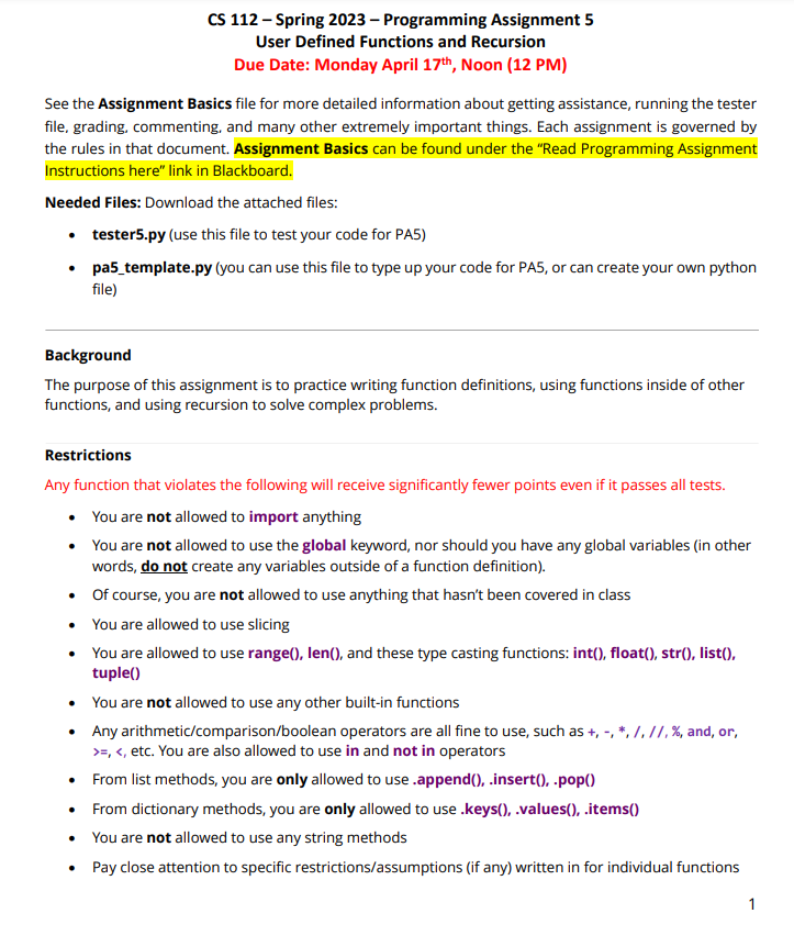 Solved Python assignment project : Background: The purpose | Chegg.com