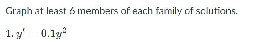 Solved Graph at least 6 members of each family of solutions. | Chegg.com