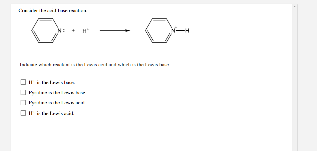 Solved Consider the acid-base reaction. N: + H N-H Indicate | Chegg.com