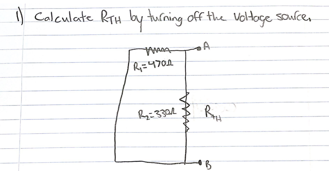 Solved 1) Calculate RTH by turning off the voltage source. | Chegg.com