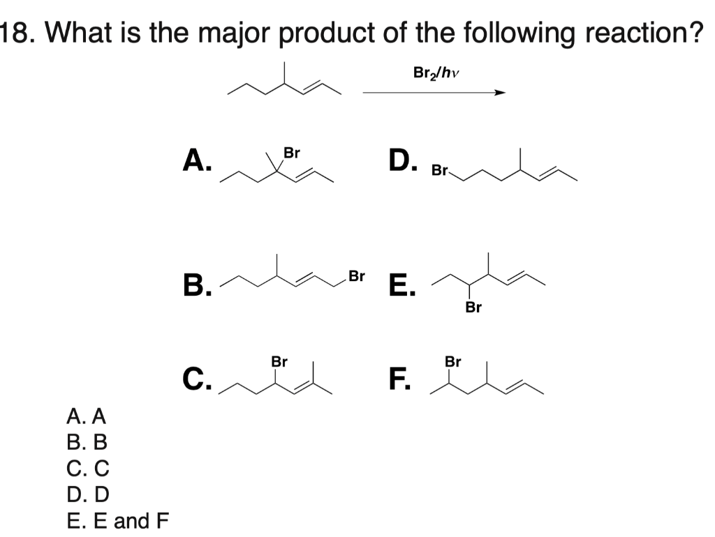 Solved What is the major product of the following reaction? | Chegg.com