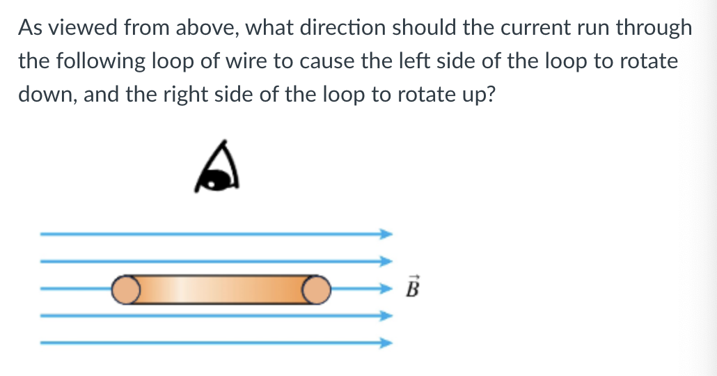 Solved As viewed from above, what direction should the | Chegg.com