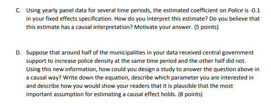 Question No 3: Panel data and Difference in | Chegg.com