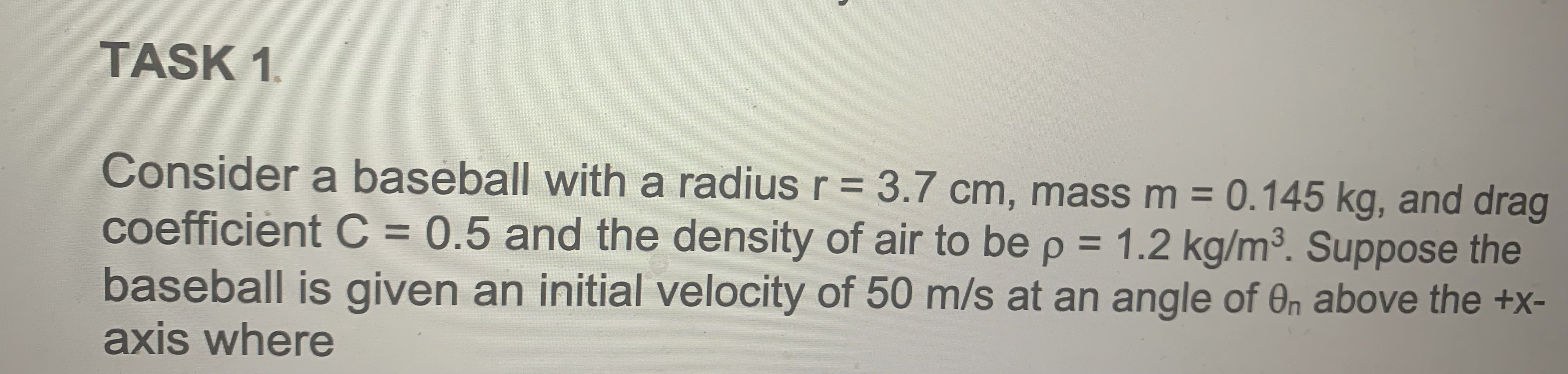 Solved Consider a baseball with a radius r=3.7 cm, mass | Chegg.com